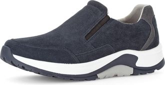 Gabor Herren Sneaker Low,Slip On,zertifiziertes Leder,Wechselfu&szlig;bett,Slip-ons,freitzeitschuhe,offener einschlupf,Marine/Iron,41 EU / 7.5 UK