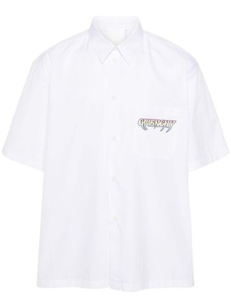Givenchy chemise en popeline &agrave; imprim&eacute; Givenchy World tour - Blanc