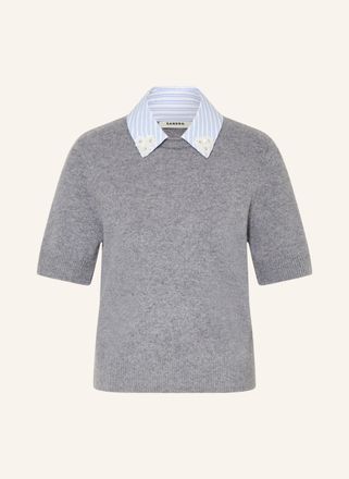 Sandro Sandro Strickshirt Mit Abnehmbarem Kragen grau