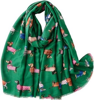 GFM Foulard imprimé teckel chiens saucisses, Vert, L