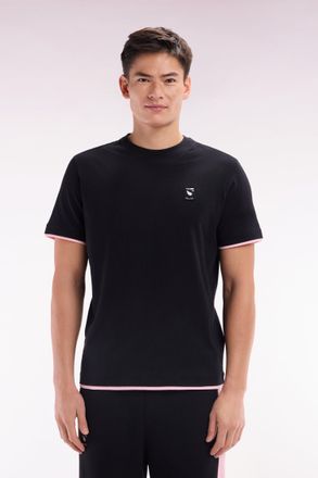Eden Park T-shirt En Coton Noir &Eacute;cusson New Zealand Coupe D&eacute;contract&eacute;e
