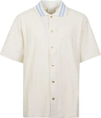 Dr&ocirc;le de Monsieur Homme, Chemises, Beige, Taille: M Chemise Monogramme &agrave; Manches Courtes