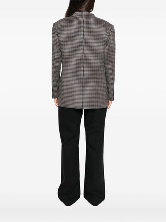 Tagliatore Houndstooth Double-Breasted Wool Blazer - Grey