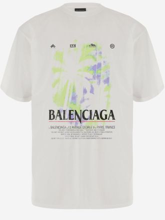 Balenciaga Mens T-Shirt The Window Cotton White T-Shirts And Polos