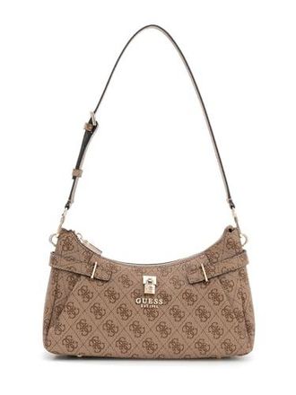 Guess sac &agrave; &eacute;paule Yesba Shoulder Bag Latte Logo marron clair