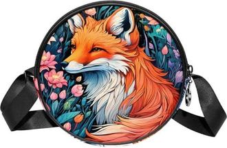 Generic Petit sac &agrave; bandouli&egrave;re circulaire pour femme, petit sac &agrave; bandouli&egrave;re avec fermeture &eacute;clair, bretelles r&eacute;glables, sac &agrave; main rond d&eacute;contract&eacute; pour fe