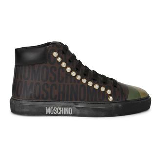 Moschino Sneakers mit Schriftz&uuml;gen - - Shoes - Damen - Braun - 37 EU