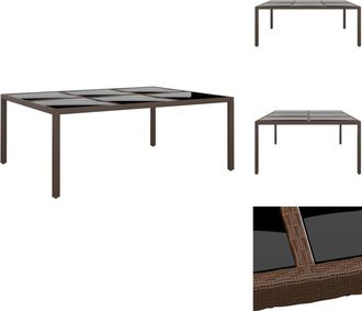 vidaXL Gartentisch mit Glasplatte Braun 200x150x75 cm Rattan - Gartentisch - Esstisch - Outdoor M&ouml;bel - Gartenm&ouml;bel - Rattan Tisch