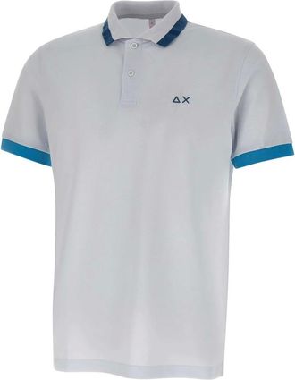 Sun 68 Homme, Tops, Blanc, Taille: XL Polo &agrave; larges rayures sur le col