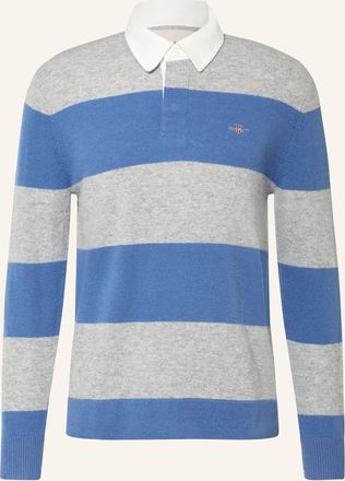 GANT Strick-Rugbyshirt grau
