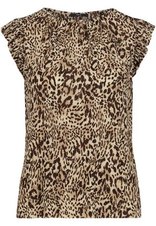 Zero Kurzarmshirt Damen mit Animalprint (1-tlg) Plissee