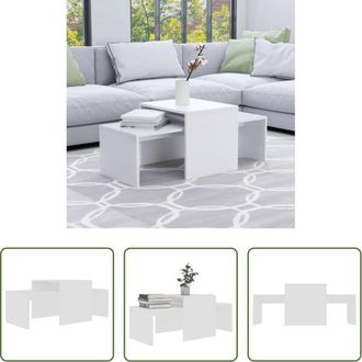 vidaXL Holzwerkstoff - Couchtisch-Set Wei&szlig; 100x48x40 cm Holzwerkstoff