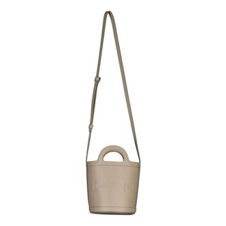 Marni Leder-Bucket Bag mit Logo - - Bags - Damen - Braun - ONE SIZE