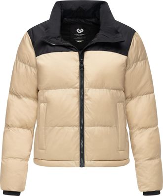 Ragwear Damen Colourblocking Winterjacke Serah Taupe Gr. XS