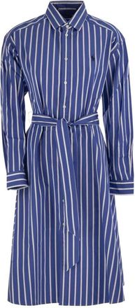 Polo Ralph Lauren Femme, Robes, Bleu, Taille: 36 FR Chemise ray&eacute;e &agrave; ceinture