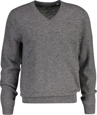 GANT Gant Pull Homme MD. Extrafine Lambswool avec col en V, Gris foncé mélange, Medium