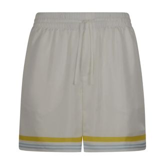 Casablanca Homme, Shorts, Blanc, Taille: M Tennis Landscape Silk Shorts