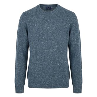 Drumohr Melierter Wollpullover - - Knitwear - Herren - Blau - XL
