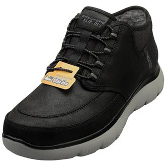 Skechers Mens Hands-Free Slip-ins Summits Sneaker, Black Suede Charcoal Trim, 48.5 EU