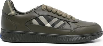 Burberry Homme, Chaussures, Vert, Taille: 43 EU Baskets &agrave; panneaux &agrave; carreaux