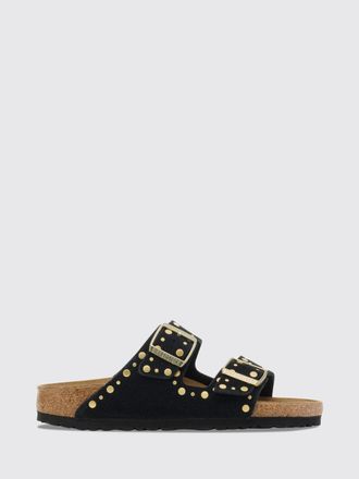 Birkenstock Sandales plates Arizona Rivet en cuir su&eacute;d&eacute; avec clous