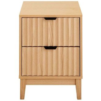 Calicosy Table de chevet avec 2 tiroirs aux fa&ccedil;ades effet vague H52 cm - bologne - Calicosy