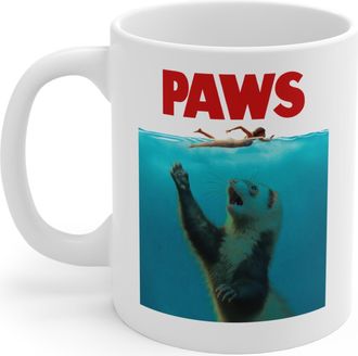 Generic Coffee Cups Paws Frettchen, Frettchenliebhaber, Vintage-Filmplakat-Parodien Coffee Mug Dekorativer Kaffee Tasse Kratzfest Gl&uuml;hweinbecher F&uuml;r Kaffee Ka