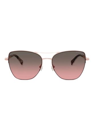Michael Kors lunettes de soleil &agrave; d&eacute;tail de cha&icirc;ne - Rose