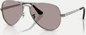 Ray-Ban Max - Lunettes de soleil aviateur &agrave; verres violets - Gris acier