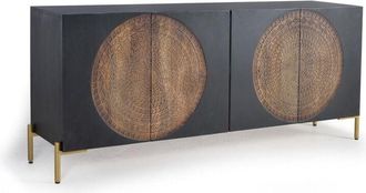 Décoration d'Autrefois Decoration D Autrefois - Buffet en bois manguier et métal