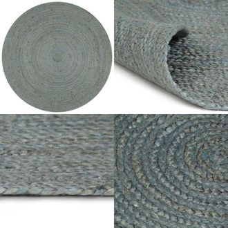 vidaXL Vidaxl - Teppich Handgefertigt Jute Rund 120 cm Olivgrün - Naturfaser Teppich - Jute Teppich - Runder Teppich - Olivgrüner Teppich - Handgefertigter