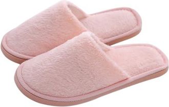 UPKOCH Pantoufles Hiver Coton Chaud Antidérapantes pour Femmes et Hommes Mules Peluche pour Intérieur Semelle Antidérapante Confortable Rose