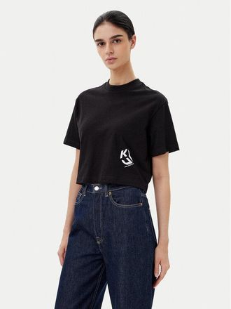 Karl Lagerfeld T-Shirt A2W17076 Schwarz Cropped Fit