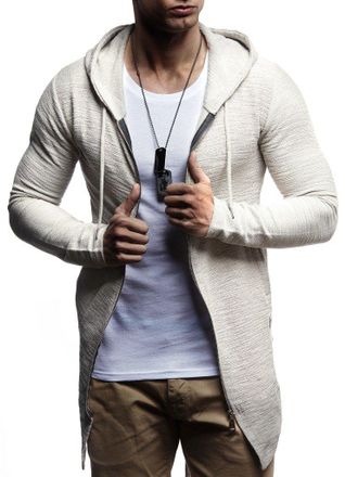 LEIF NELSON Herren Sweatjacke mit Kapuze Slim Fit Baumwolle-Anteil Basic M&auml;nner Hoodie-Cardigan Langarm Jungen Schwarze Kapuzenjacke f&uuml;r Winter Sommer LN-6301- Si