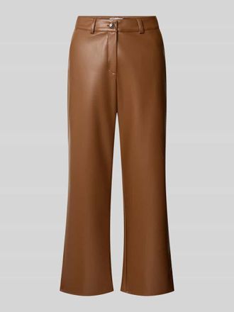 More & More Flared Fit Stoffhose in Leder-Optik