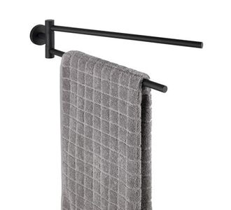 WENKO Porte-Serviettes Bosio Black Matt avec 2 Bras matériel de vissage pour Le Montage Mural Inclus Mat