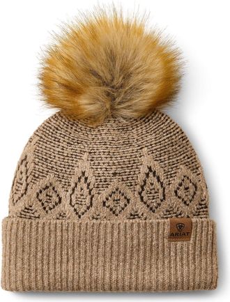 Ariat Womens Willow Beanie Hat in Earth Heather, Size OS, by Ariat