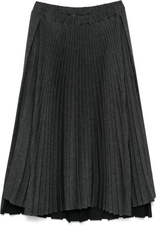 Plan C Plissierter Midirock - Schwarz