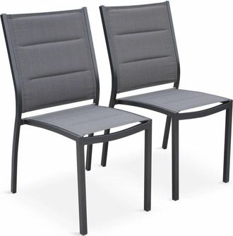 Sweeek 2er Set St&uuml;hle Anthrazit / Taupe-Grau