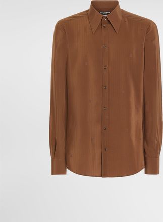 Dolce & Gabbana Hemd Aus Seide In Goldton - Mann Hemden Braun 40