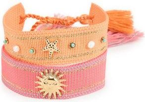 Au Printemps Paris Lot de deux bracelets en tissu
