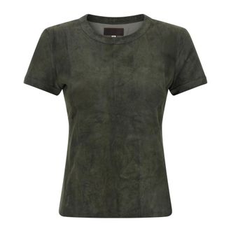 Stouls 05 Stretch-Leder T-Shirt - - Tops - Damen - Grau - XS