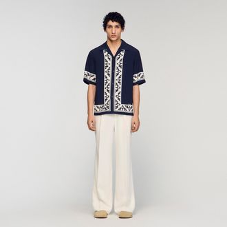 Sandro Chemise fluide &agrave; imprim&eacute; contrast&eacute;