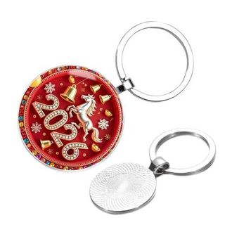 Generico Porte-cl&eacute;s en forme de cheval - 2026 - Pendentif pour sac &agrave; dos 2D - Porte-cl&eacute;s de voiture sur le th&egrave;me de lann&eacute;e du cheval | Pour anniversaire, remis
