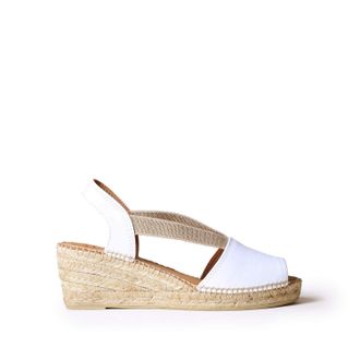 Toni Pons Damen Espadrille aus Leder - TEIDE-P - Wei&szlig;, 37 EU