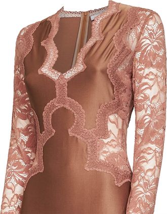 Paco Rabanne Jersey and Lace Dress - Pink