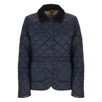 Barbour Femme, Vestes, Bleu, Taille: 44 FR Veste matelass&eacute;e bleue avec col en velours c&ocirc;tel&eacute;