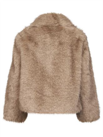 Max Mara Womens Short Faux-Fur Coat Yellow Polyester