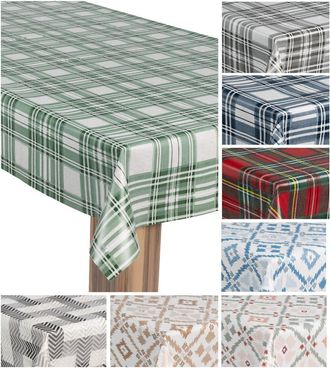 Laro Wachstuch-Tischdecke Wachstischdecke Gartentischdecke, Muster:Karo Grün Weiß, Größe:110x200