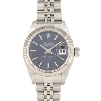 Rolex Montre Datejust en acier inoxydable et or blanc doccasion - Homme - Pre-owned - Bleu - Taille: ONE Size